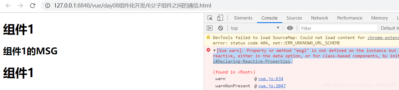 [Vue warn]: Property or method “msg1“ is not defined on the instance but referenced during ...