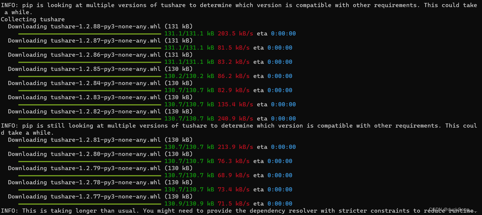 安装tushare后出现ModuleNotFoundError: No module named ‘websocket._exceptions‘_modulenotfounderror: no ...