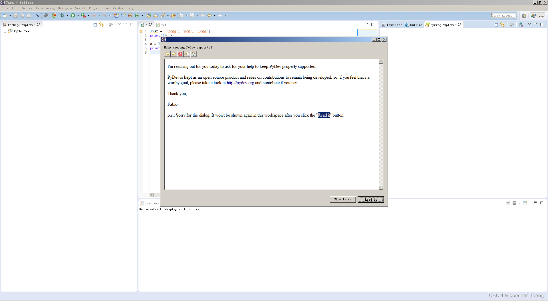 keep PyDev properly supported._i'm reaching out for you today to ask for your hel-CSDN博客