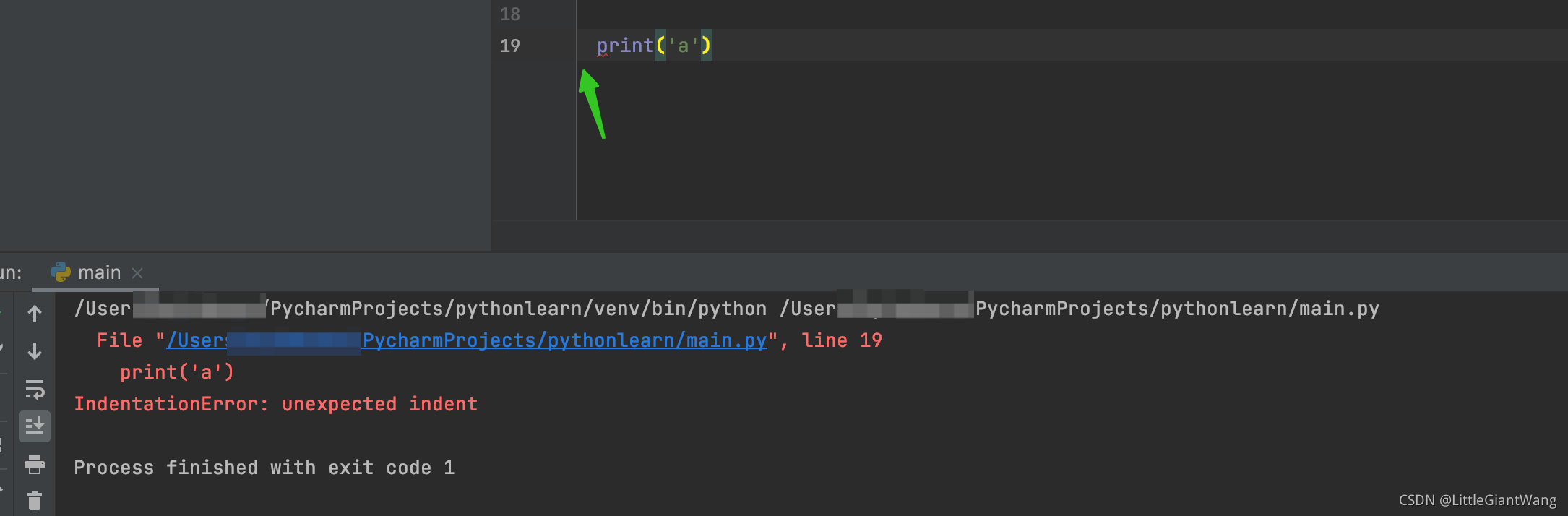 Python编译时提示错误IndentationError: unexpected indent_indentationerrorunexpectedindent翻译-CSDN博客