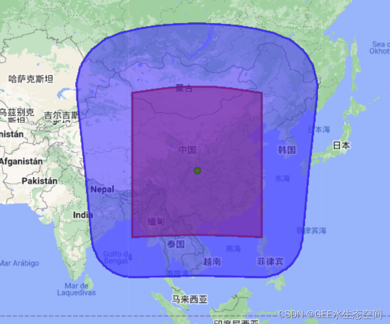 GEE：利用GEE进行缓冲区（buffer）和质心提取分析（centroid）_gee 缓冲区-CSDN博客