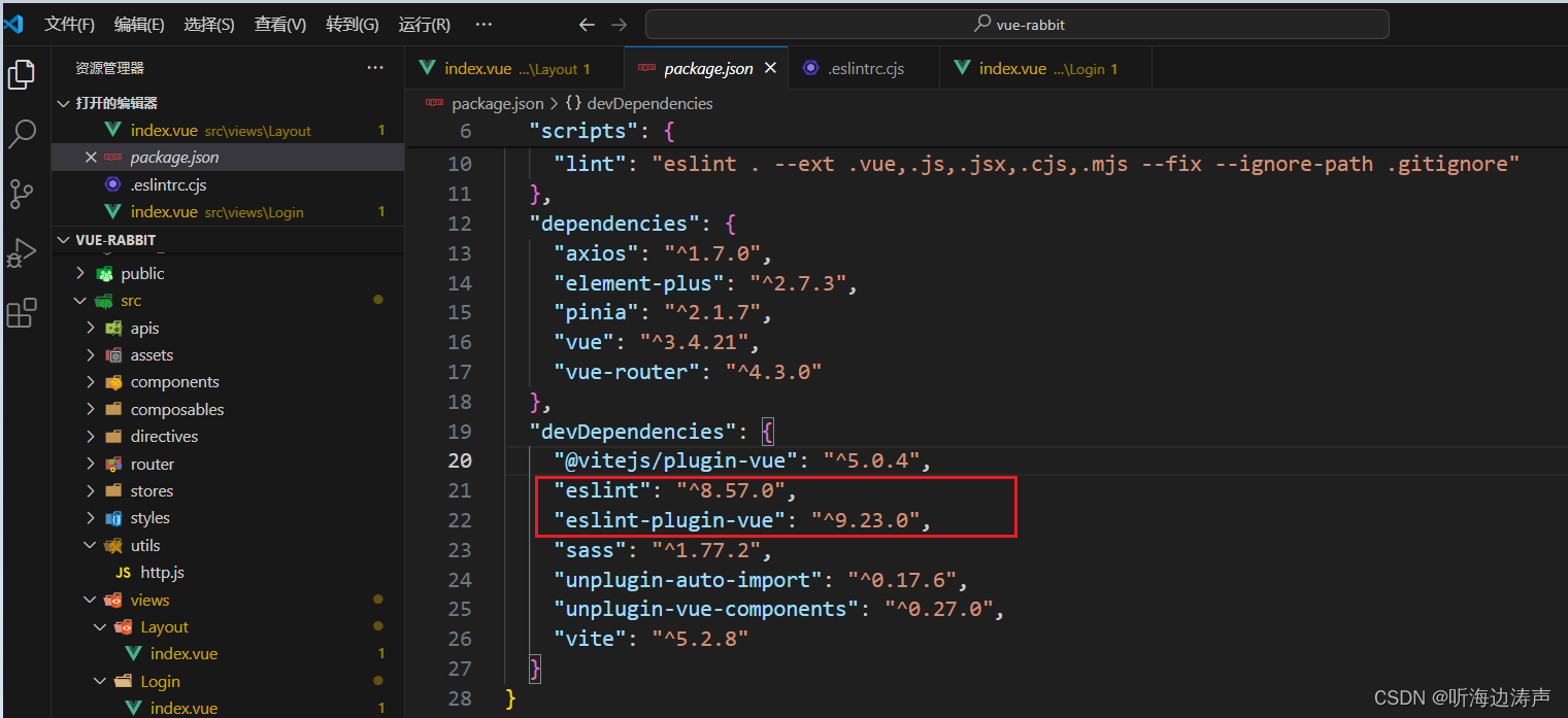 在vscode中用ESLint检查vue项目需要安装插件和依赖_怎么看是否安装eslint-plugin-vue-CSDN博客