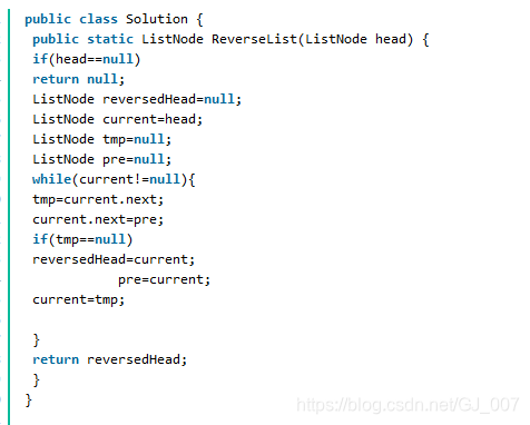 刷题笔记（十）——反转链表_class solution { public: listnode* reverselist(lis-CSDN博客