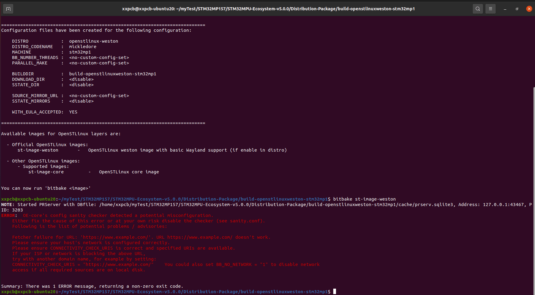 STM32MP157D-DK1开发板Qt镜像构建_bitbake fetcher error: fetcherror('unable to ...
