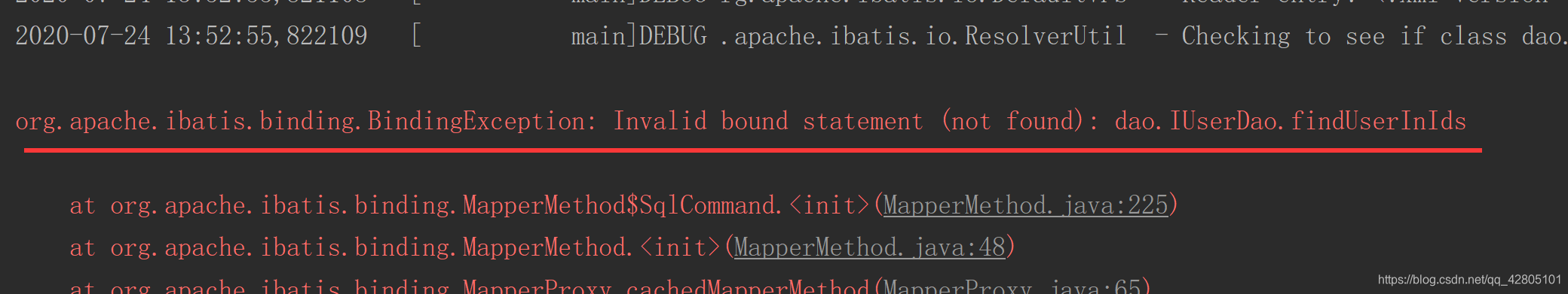 问题（mybatis）：org.apache.ibatis.binding.BindingException: Invalid bound statement (not found)-CSDN博客