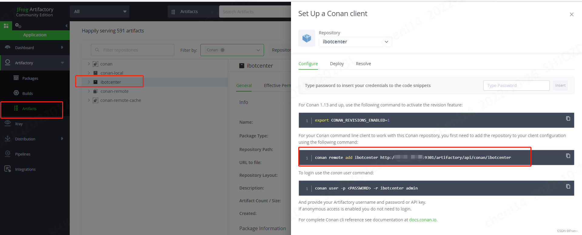 JFrog Artifactory的部署及Conan包迁移_jfrog中conan远程仓库的文件复制一份到conan本地仓库-CSDN博客