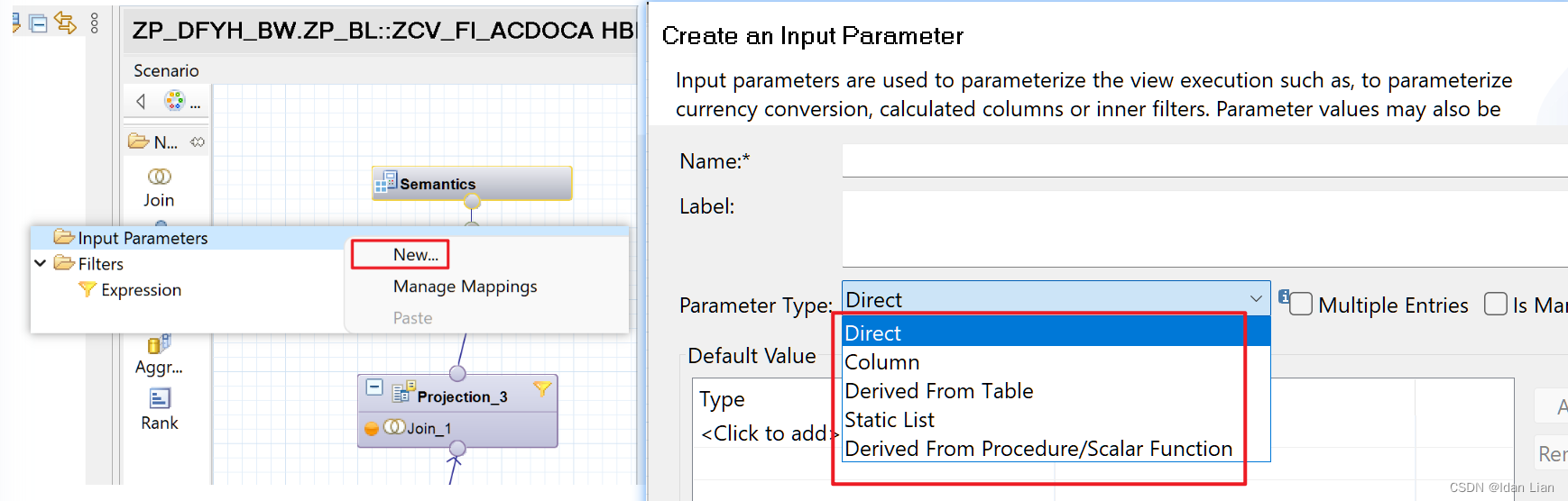 HANA:计算视图-图形化视图-“参数“-引用表数据（性能优化）_hana view create variable input parameter bw query-CSDN博客