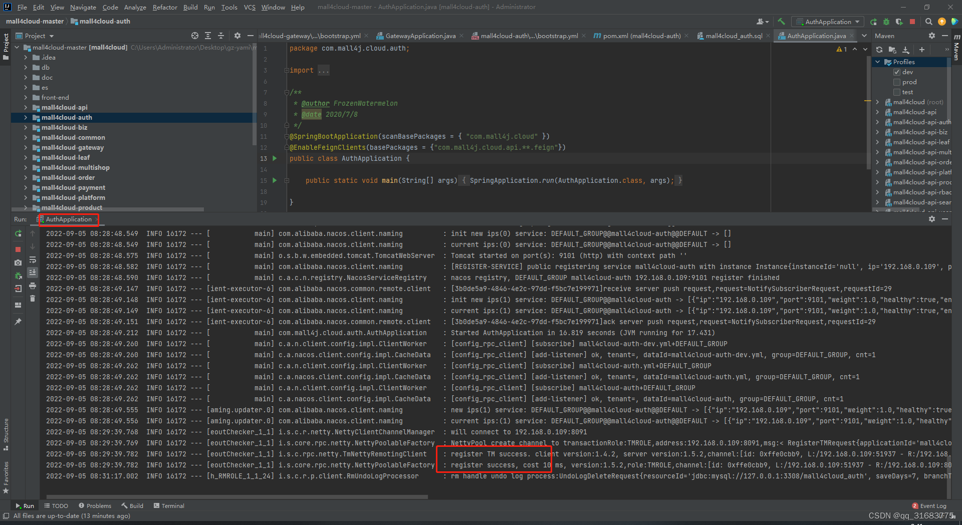 win10 docker 部署 mall4cloud 重点解决部署seata时的坑_2023-12-03t21:17:04.623+08:00 error [mall4cloud-im-CSDN博客