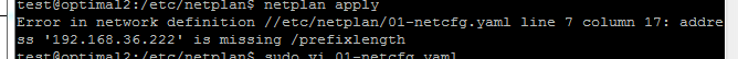 Ubuntu18.04修改IP地址的方法(error in network definition ......is missing /prefixlength)_error in ...