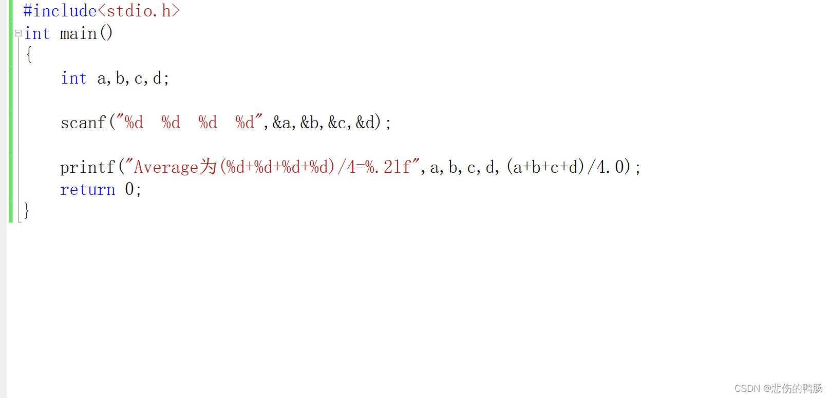 PTA 7-13 计算4个整数的平均值_从键盘读入4个整数,输出平均值。 小贴士:所有符号是中文状态,average中a是大写 ,-CSDN博客