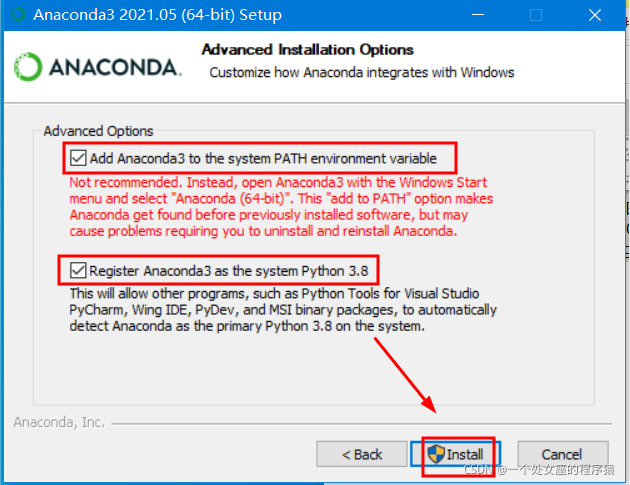 成功解决We recommend that if you want Anaconda registered as your system ...