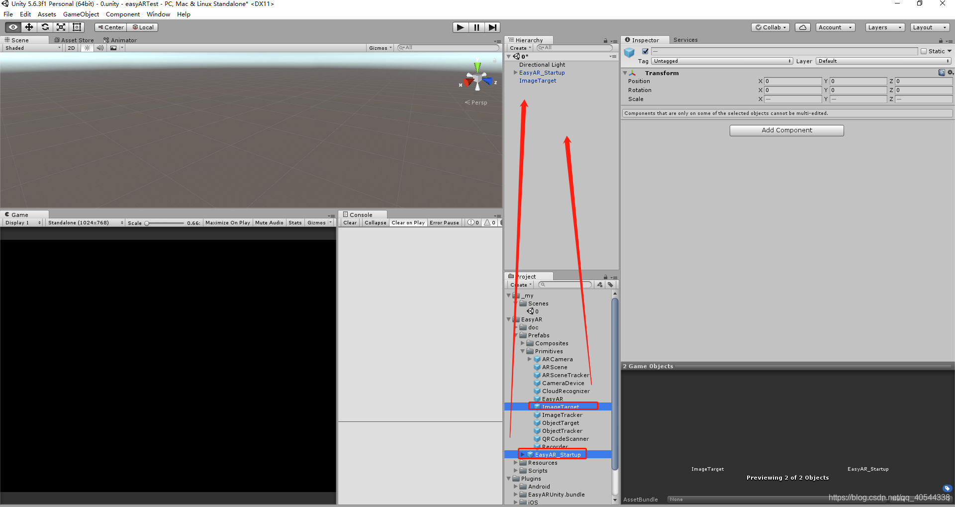 Unity+easyAR:一:成功:EasyAR_SDK_2.2.0_Basic_Unity:使用目标图片跟踪_unity的ar摄像头调用不出来-CSDN博客