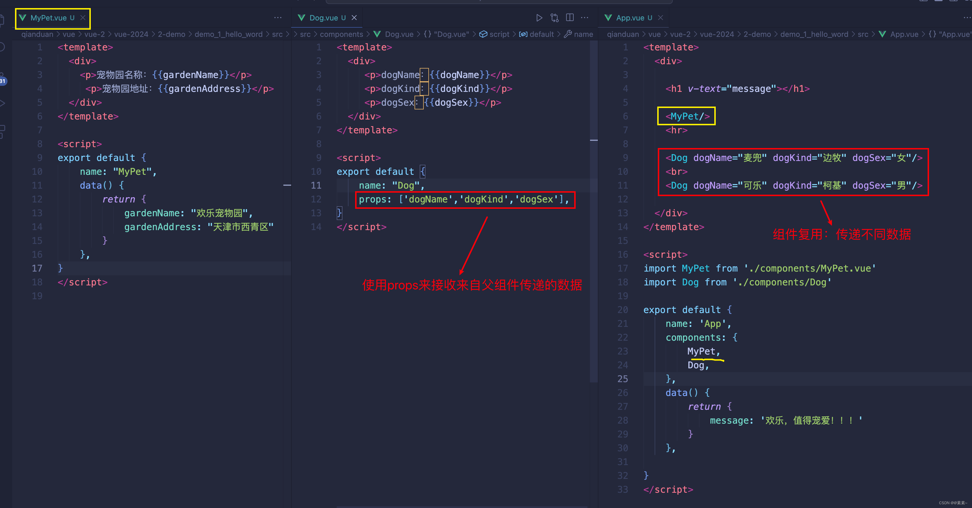 vue2基础语法04——配置选项props_vue2 props-CSDN博客