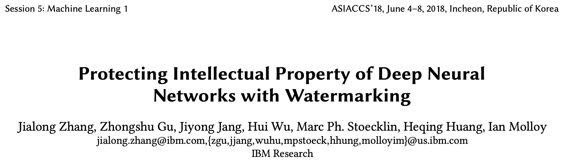 论文研读｜Protecting Intellectual Property of Deep Neural Networks with Watermarking-CSDN博客