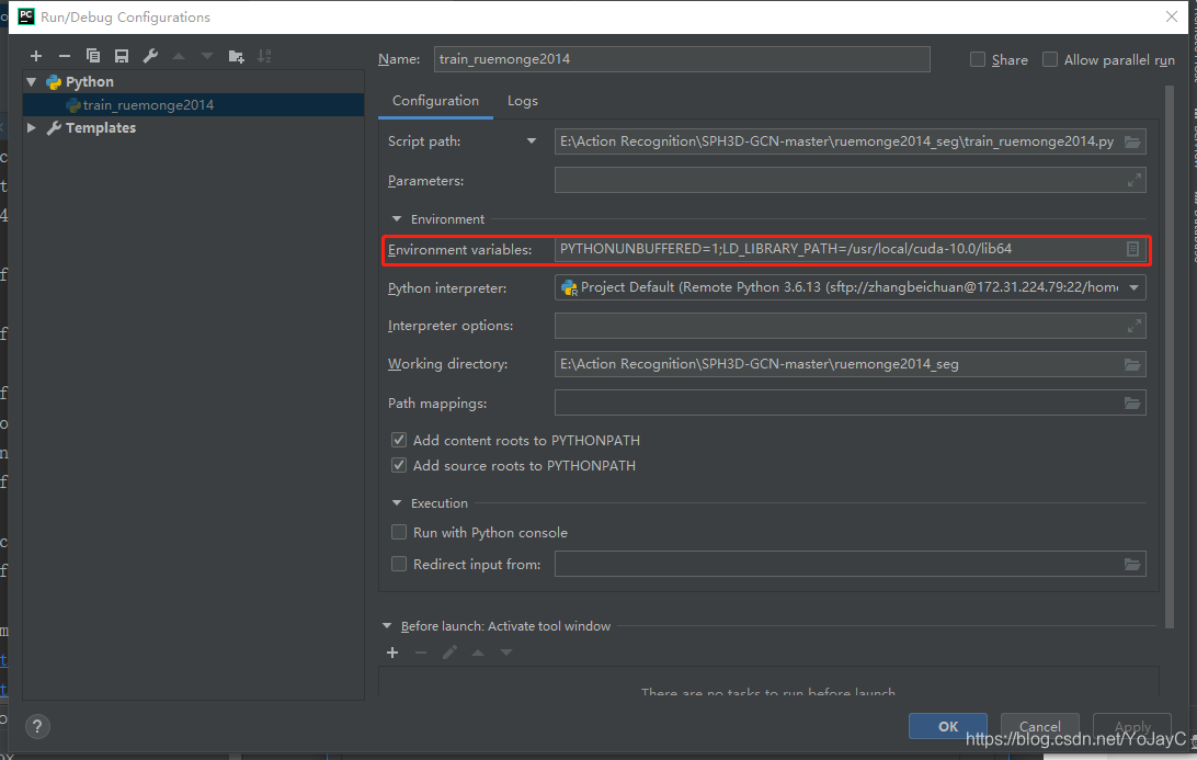 PyCharm远程Linux服务器出现Could not load dynamic library ‘libcusolver.so.10.0‘错误_could not load dynamic ...