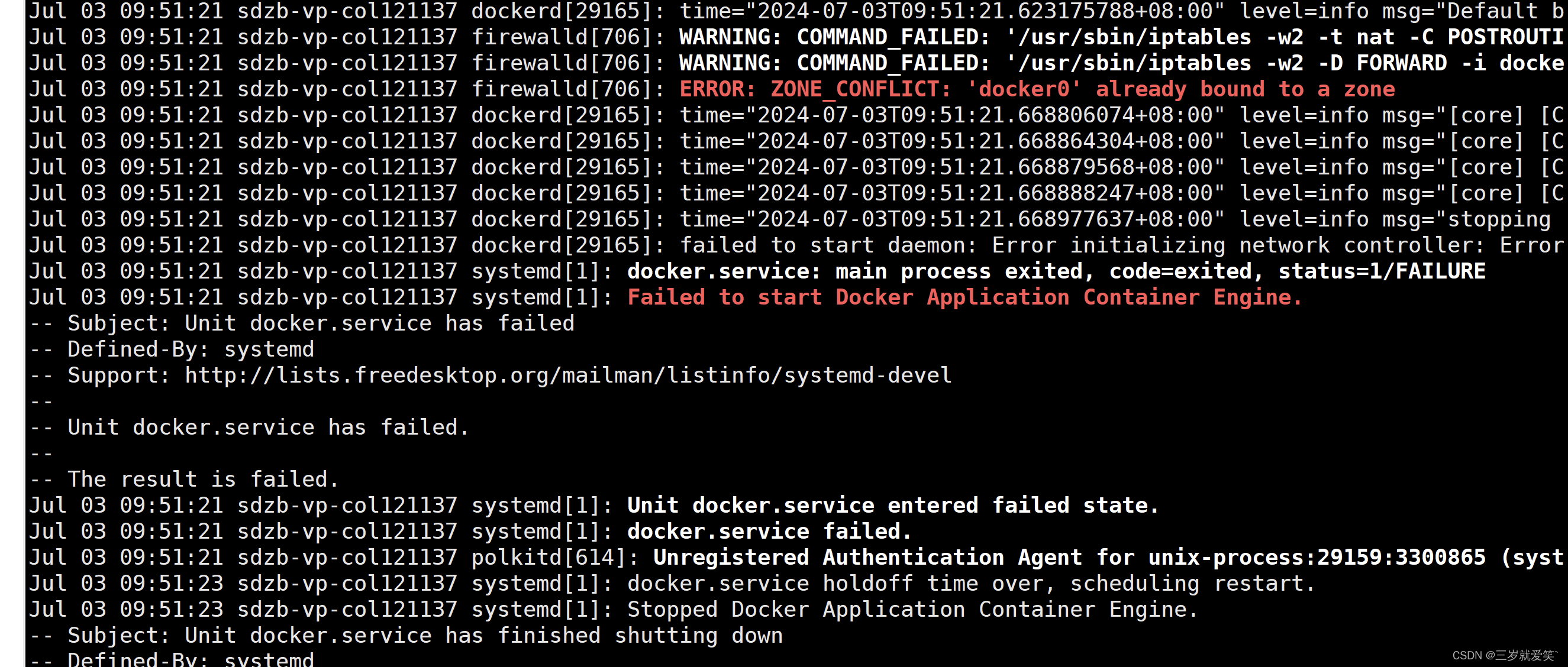 firewall导致docker启动失败问题小记_firewalld docker-CSDN博客