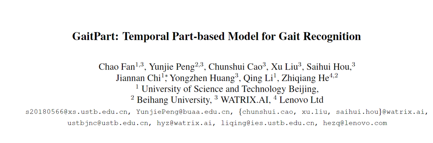 (2)步态识别论文研读GaitPart: Temporal Part-based Model for Gait Recognition-CSDN博客