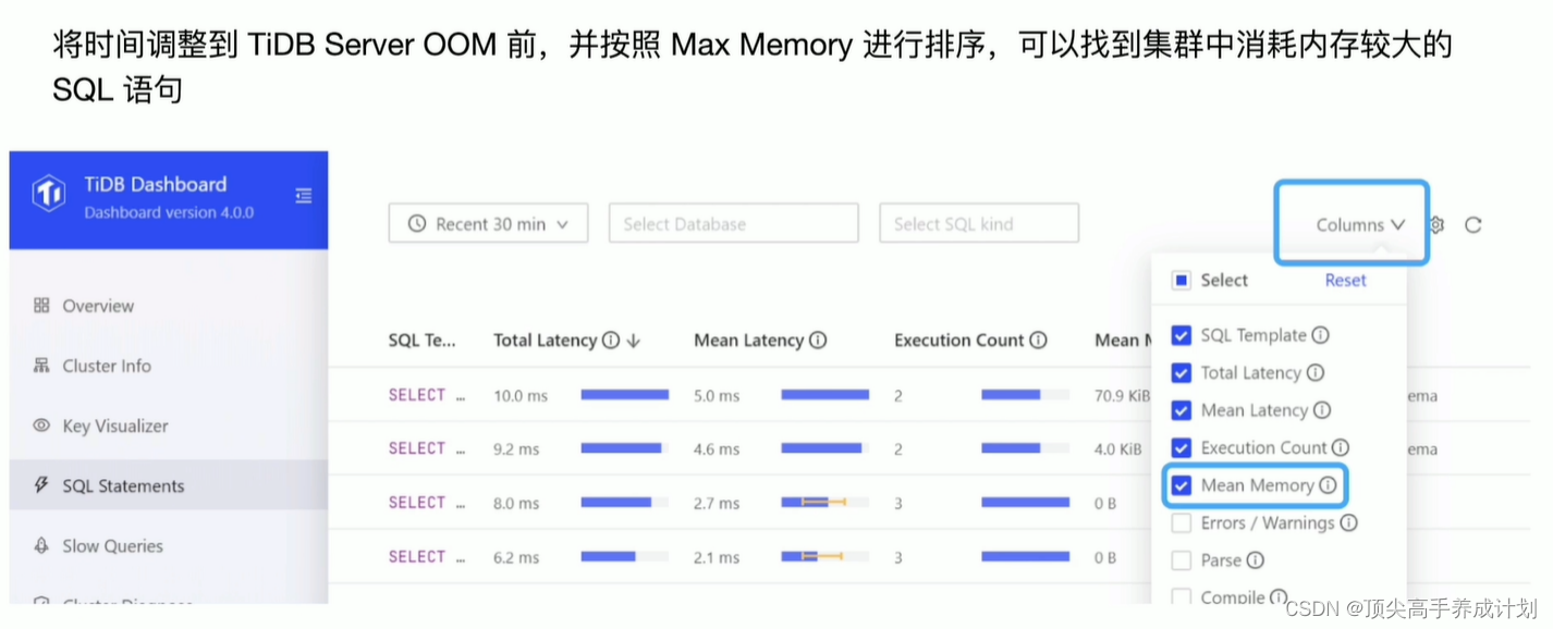 TiDB实战篇-数据库OOM问题之TiDB_tidb oom-CSDN博客