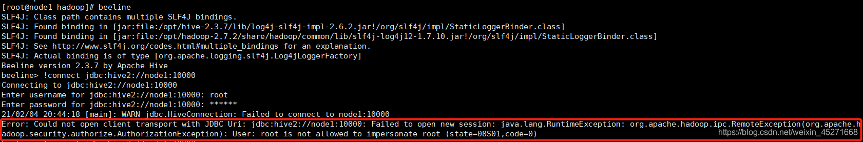 User: root is not allowed to impersonate root-CSDN博客