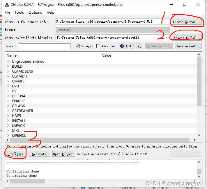 Windows+vs2022+cmake+opencv455_cmake 安装 opencv4.5.5-CSDN博客