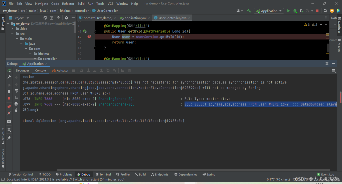 在主从复制条件下，Mysql基于Sharding-JDBC框架的读写分离_mysql jdbc主从-CSDN博客