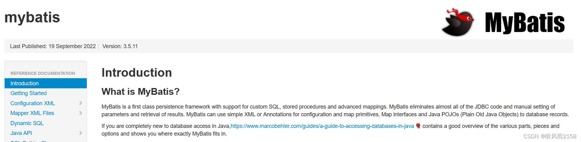 MyBatis框架-学习笔记 一 入门_mybatis框架学习笔记-CSDN博客