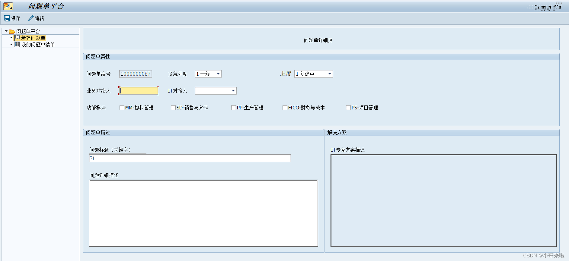 SAP ABAP 问题单平台 开发_在sap开发问题登记-CSDN博客