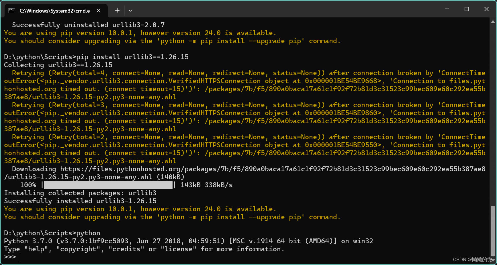 【Python爬虫】ImportError: urllib3 v2.0 only supports OpenSSL 1.1.1+, currently the ‘ssl‘ module is ...