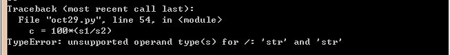 Python初学者错误：TypeError: unsupported operand type(s) for /: ‘str‘ and ...