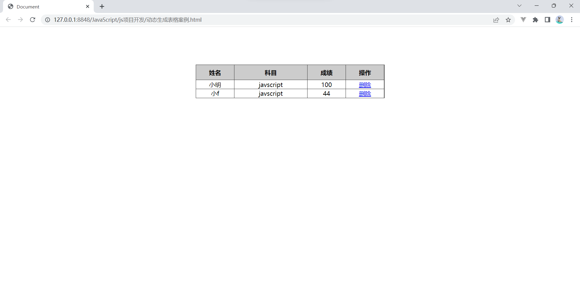 Web APIs：节点操作--动态生成表格案例_tbody.appendchild(tr);-CSDN博客