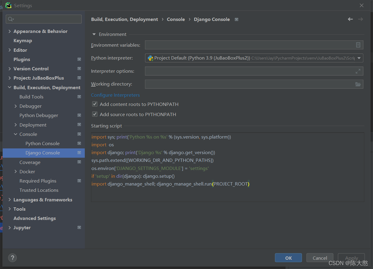 pycharm报错:django.core.exceptions.ImproperlyConfigured: Requested setting LOGGING_CONFIG_pycharm ...