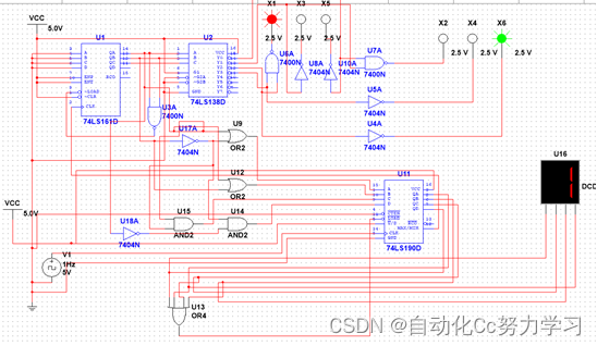 基于MULTISIM的交通灯设计_74ls190可变计数器设计-CSDN博客