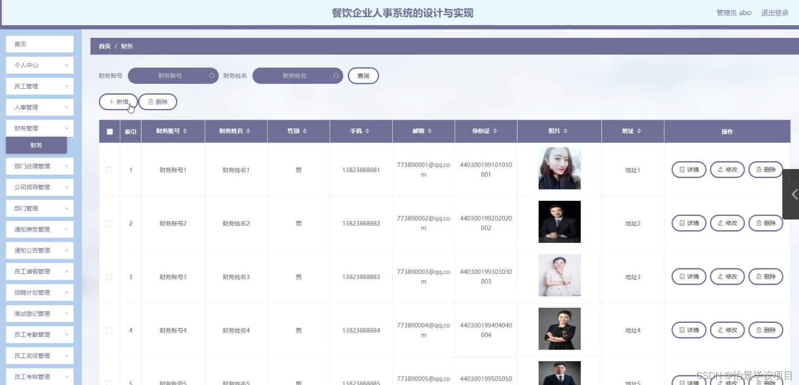 【附源码】计算机毕业设计餐饮企业人事系统的设计与实现（javaspringbootmysqlmybatis论文 Csdn博客