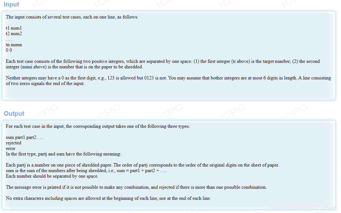 HDU 1539 Shredding Company（数位 DFS）_hdu1539-CSDN博客