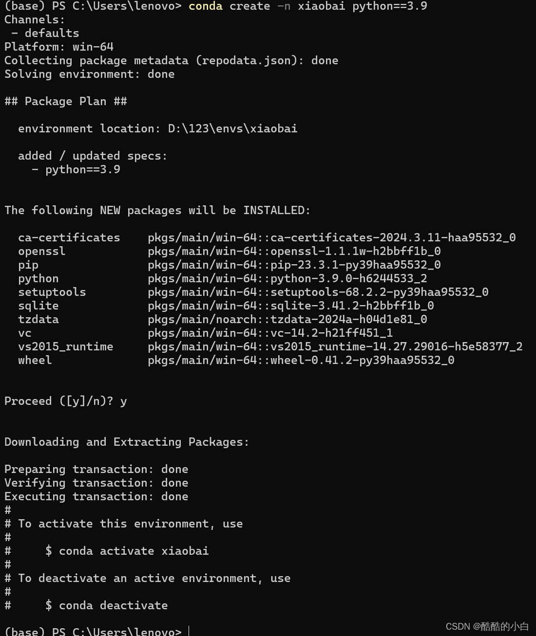 conda的创建环境和KNN算法的基础_conda create -n-CSDN博客