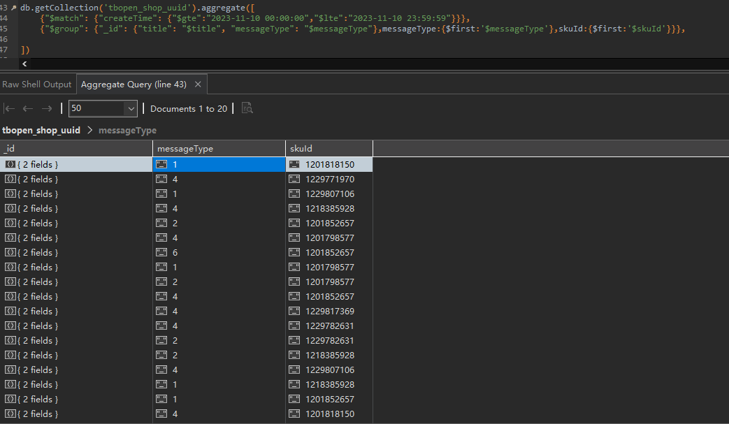 mongo DB -- aggregate分组查询后字段展示_mongodb aggregate 显示字段-CSDN博客