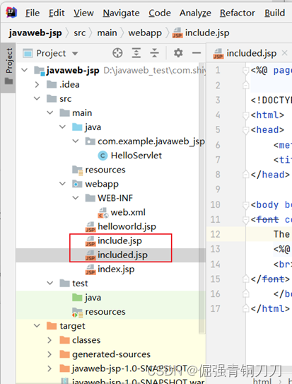 【JSP初学】JSP 的编写和运行/包含指令_jsp helloworld代码-CSDN博客