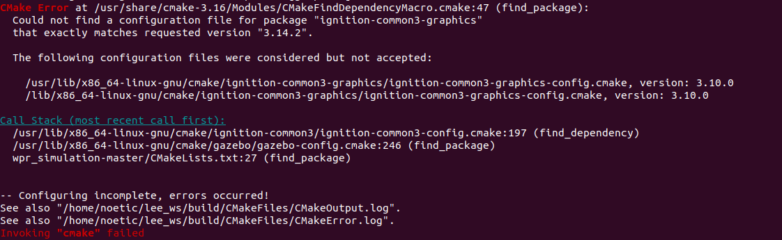 ROS机器人操作系统基本问题_could not find a configuration file for package "i-CSDN博客