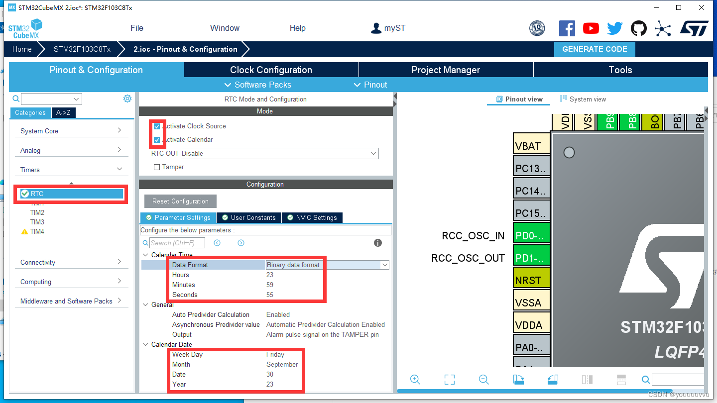 【STM32】HAL库 RTC实时时钟，获取日历时间_stm32 hal rtc-CSDN博客