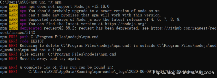 支持win7的nodejs版本node和npm版本不匹配问题解决win7 Nodejs高版本覆盖后npm V报错 Csdn博客