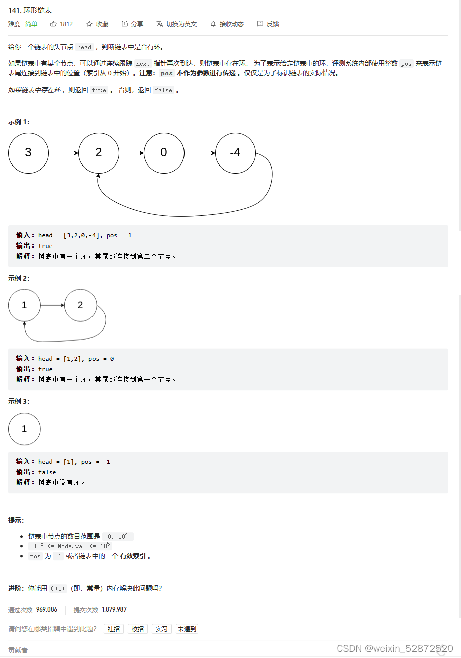 leetcode_11_环形链表-CSDN博客