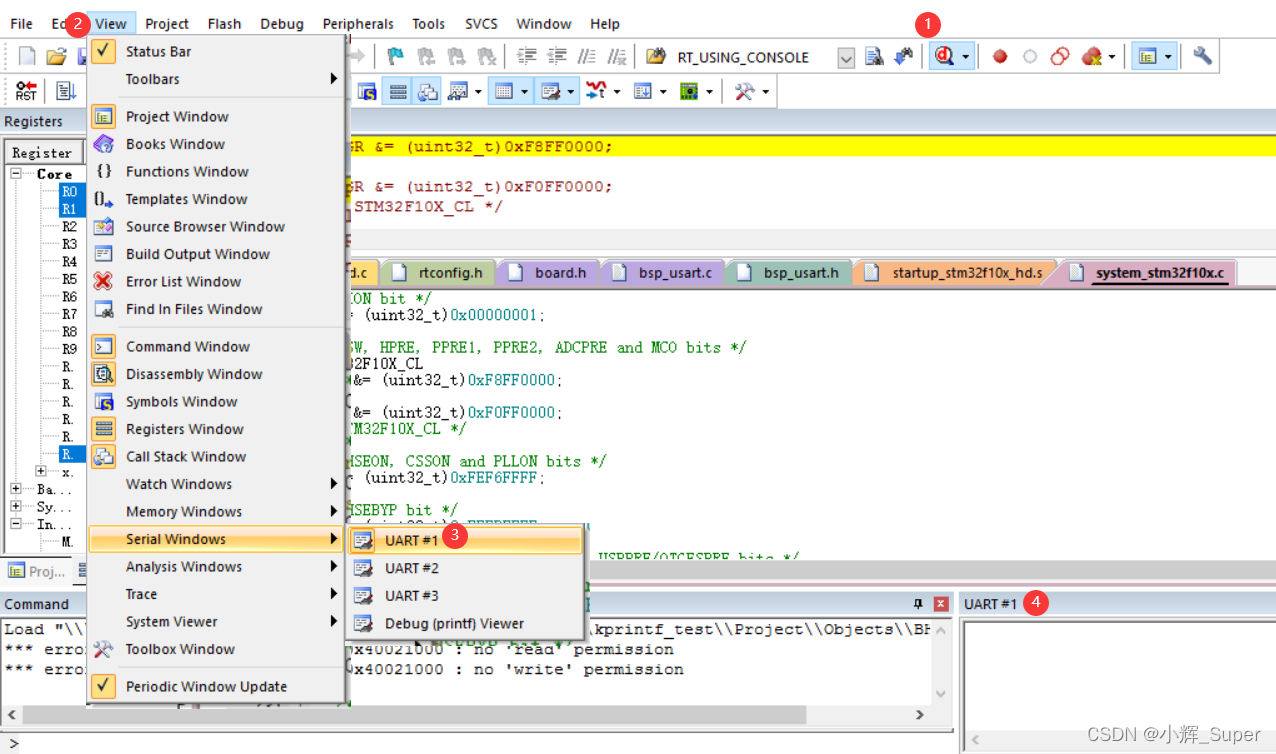 重映射串口到 rt_kprintf 函数（学习笔记）_rtthread串口重映射-CSDN博客