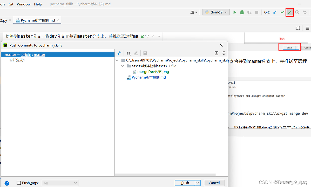 git使用教程14-Pycharm版本控制与分支管理_pycharm 版本控制-CSDN博客