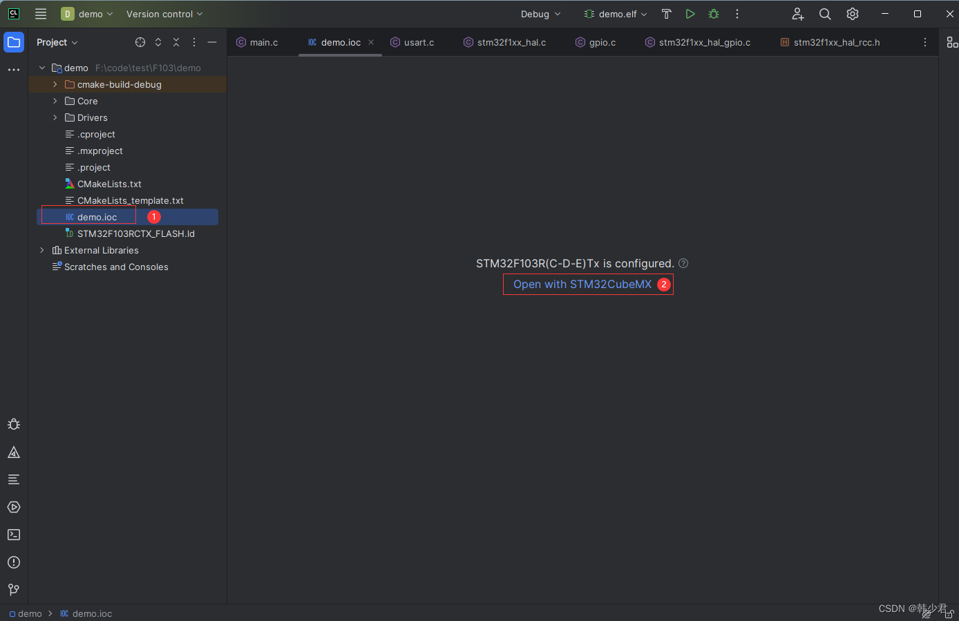 使用clion配合STM32CubeMX开发stm32(包含断点调试，查看寄存器值，printf重定向)_clion怎么调试单片机程序-CSDN博客