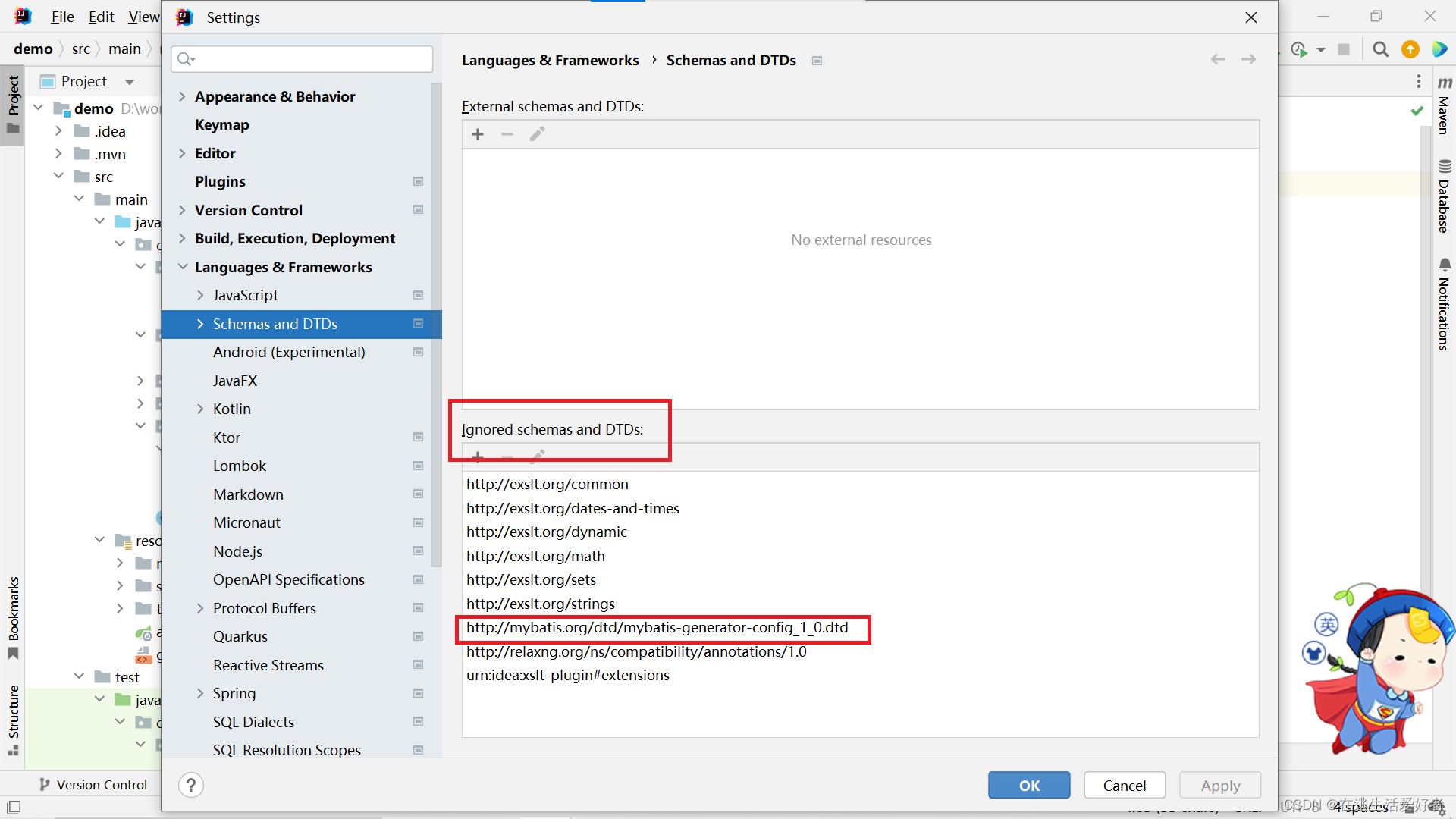 mybatis插件generatorConfiguration.xml配置中http://mybatis.org/dtd/mybatis-generator-config_1_0.dtd报红 ...