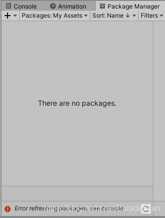 [Unity][AssetStore][PacakageManager]2020.1版本后的AssetStore如何下载资源并导入编辑器以及Error refreshing packages ...