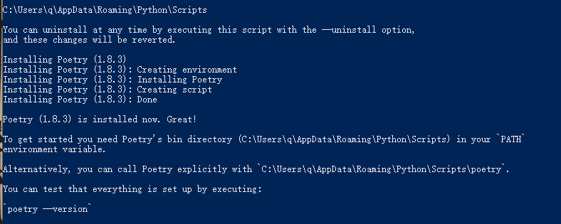 《python》安装poetry库-FileNotFoundError: [WinError 2] 系统找不到指定的文件。-问题解决以及安装 ...