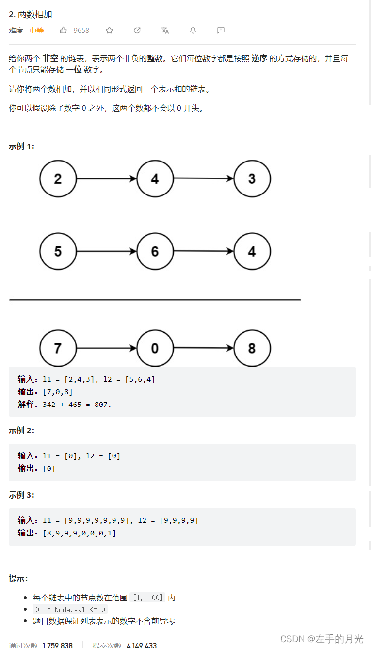 Leetcode题解：两数之和与两数相加的算法实现 Csdn博客