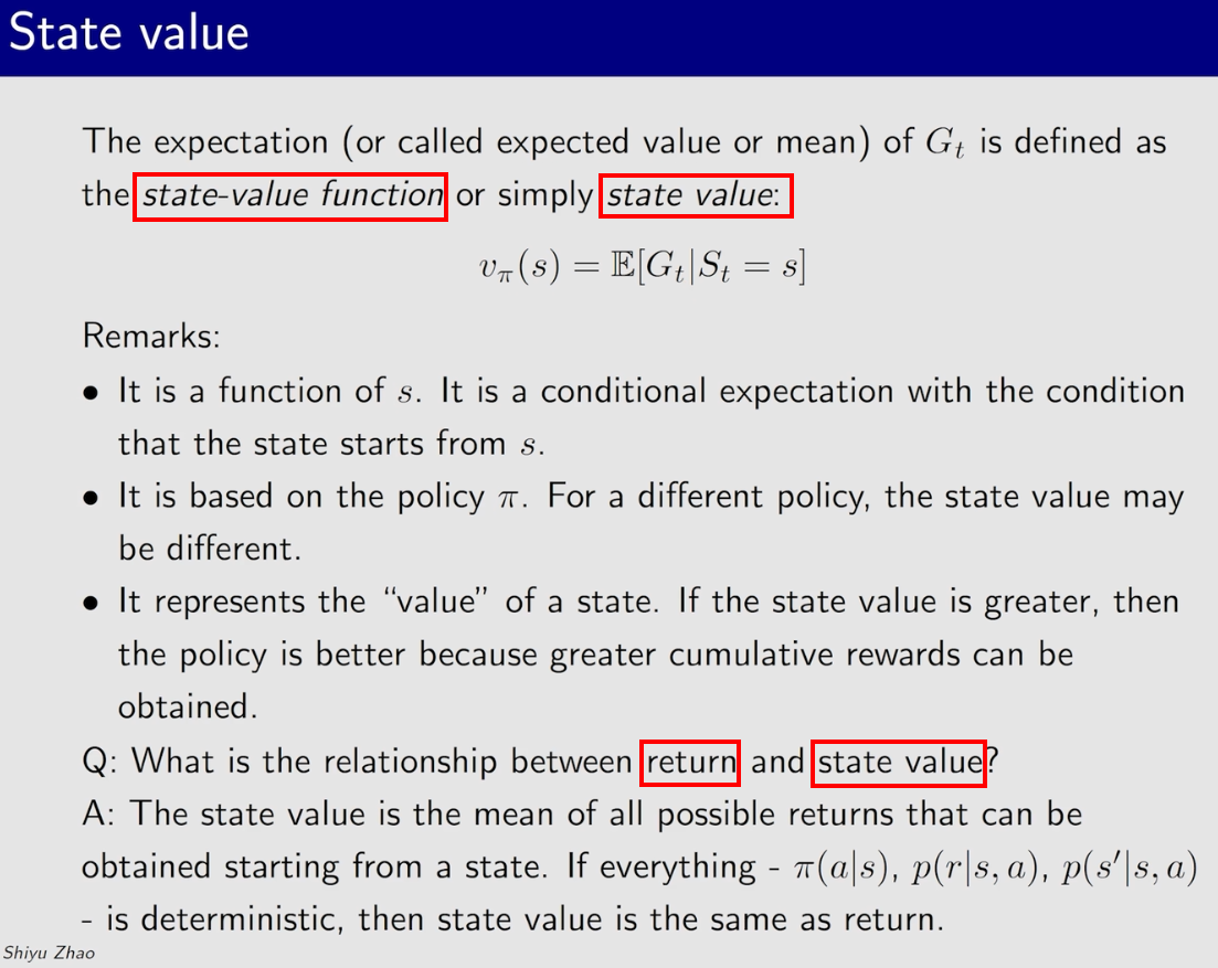 强化学习-赵世钰（二）-PPT：贝尔曼公式/Bellman Equation【用于计算State Value（用来评价一个策略的优劣 ...