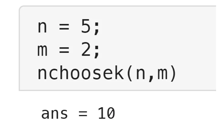 MATLAB知识点：nchoosek函数（★★★☆☆）用来计算组合数，也能返回从向量v中抽取k个元素的所有组合_nchoosek函数 ...